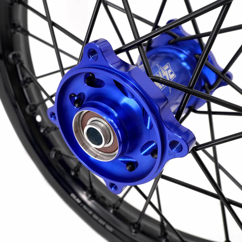 KKE Racing KLX140 16"/19" Complete Wheel Set Blue Hubs / Black Rims ...